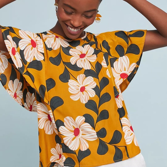 Eva Franco | Tops | Nwt Anthropologie Eva Franco Ikebana Floral Blouse ...